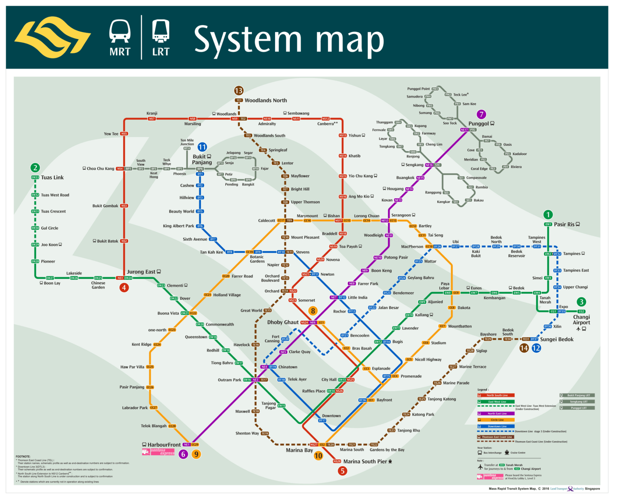 MRT Map Singapore - SG line maps in all languages