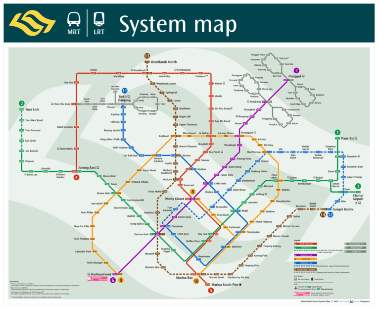 MRT Map Singapore - SG line maps in all languages