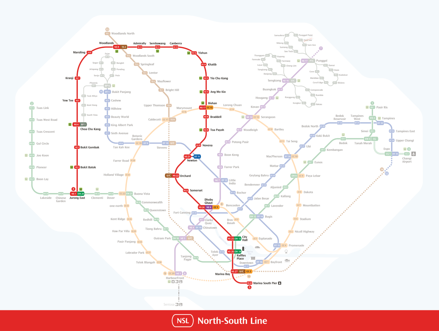 MRT Map Singapore - SG line maps in all languages