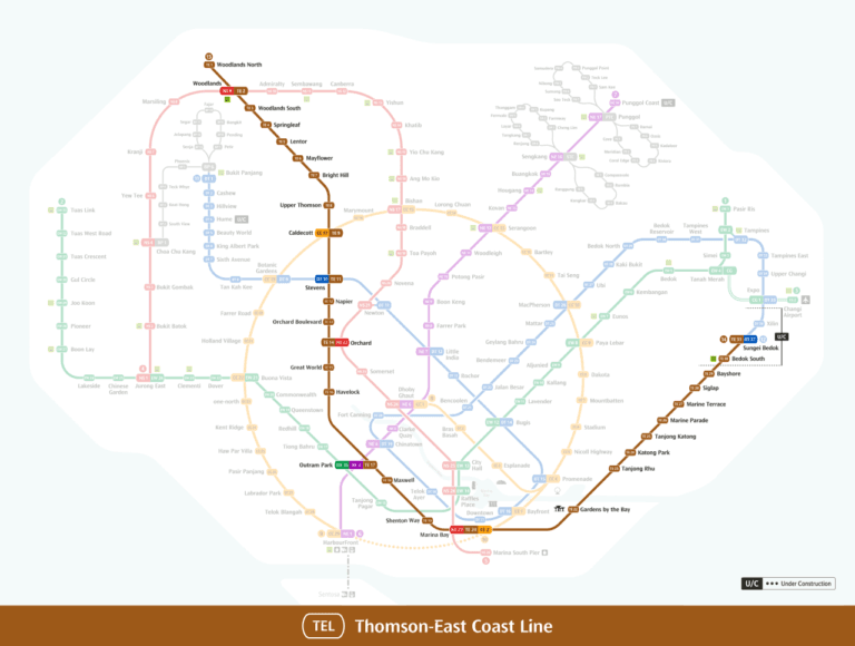 Thomson-East Coast Line - MRT Map